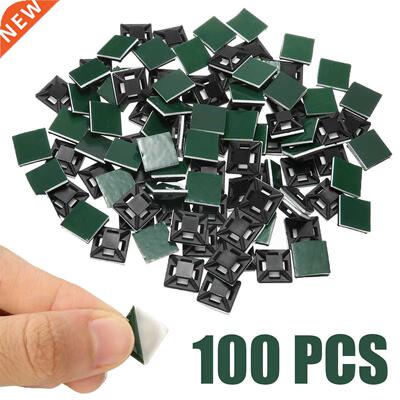 100pcs Sque Self Adhesive Cable Wire Tie Base Mounts Bases
