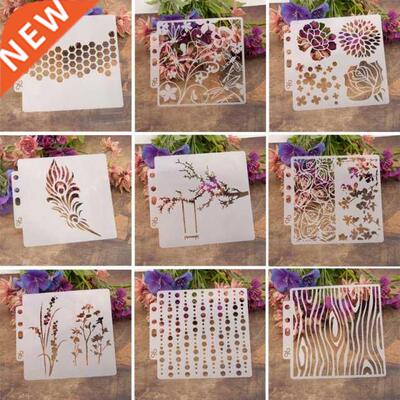2021 New 9pcs/set Tree Airbrush Painting Stencil  Scrapbo