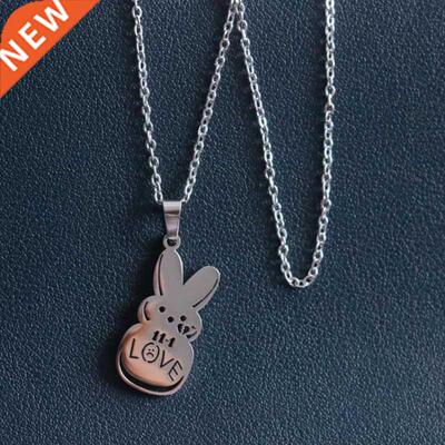 Kpop Lil Peep Love Rabbit Pendant Necklaces Beads Neck Chain