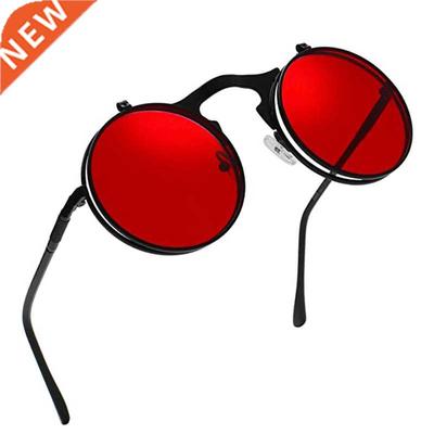2021 Unisex Round Metal Sunglasses Steampunk Men Women Fashi