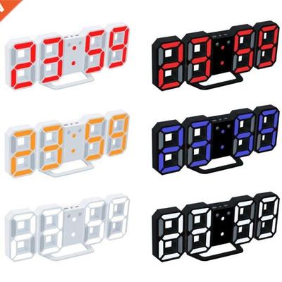3D Morden LED Digital Wall Clock Table Desk Alarm Watch Dura