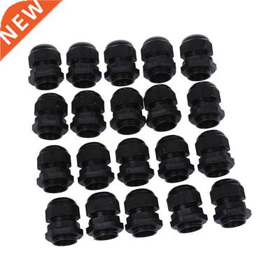 20 Pcs PG16 lack Glands Connectors for 10mm to 14mm Cale