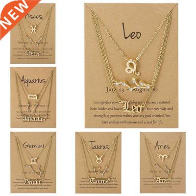 New Zodiac Constellation Necklaces Jewelry for Women Antique