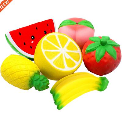 Avocado Squishy Fruit Package Peach Watermelon Banana Cake S