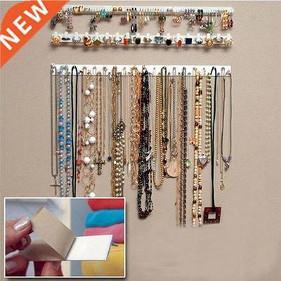 9 Pcs Adhesive Wall Mount Jewelry Hooks Holder Storage Set O