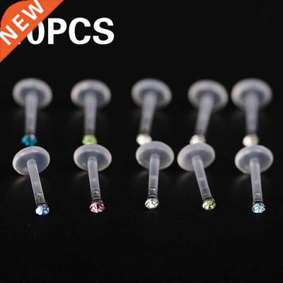 10pcs Surgical Steel Labret Lip Ring Piercing Jewelry Tragus