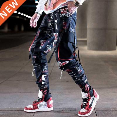 Man Pants New Fashion Streetwear Stitching Color Joggers Hip
