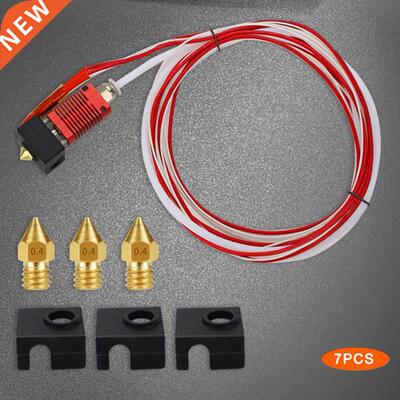 7Pcs Extruder Nozzle Hotend PTFE Tubing Silicone Kit Extrude