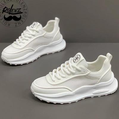 Rolenz轻奢品牌小白男鞋夏季2025新款镂空网面透气运动休闲老爹鞋