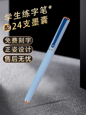 英雄钢笔学生专用练字书法正姿小暗尖笔尖0.38EF特细男女生性小学