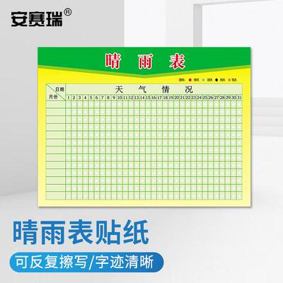安赛瑞建筑施工晴雨表贴纸1张30*40CM绿色1H02088