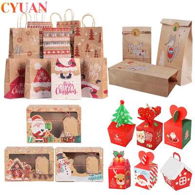 Merry Christmas Gift Bags Xmas Tree Plastic Packing Bag Snow