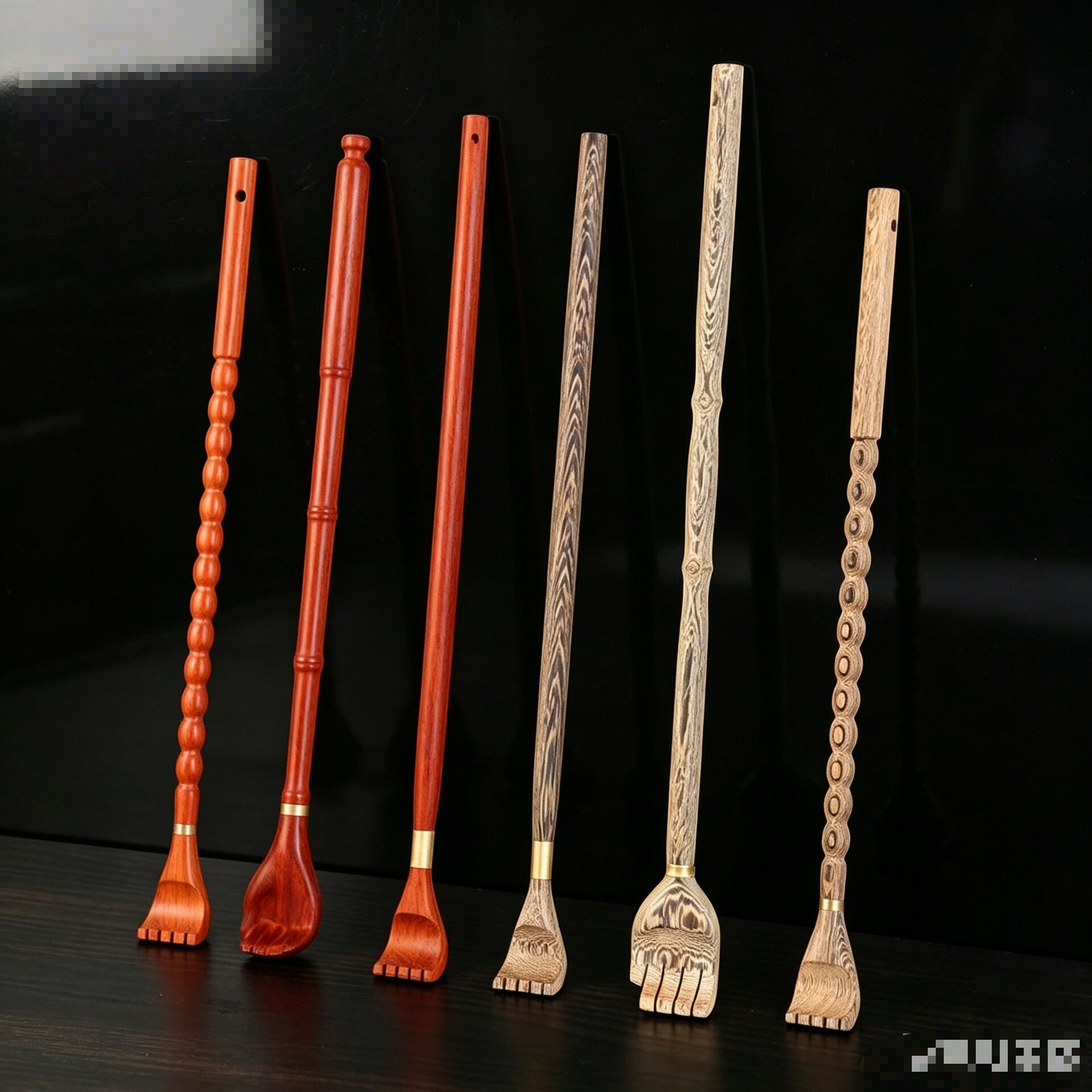 鸡翅木痒痒挠家用老人挠后背不求人仿手型一体制作红木痒痒耙
