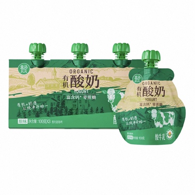 盒马有机酸奶100g*3袋零蔗糖