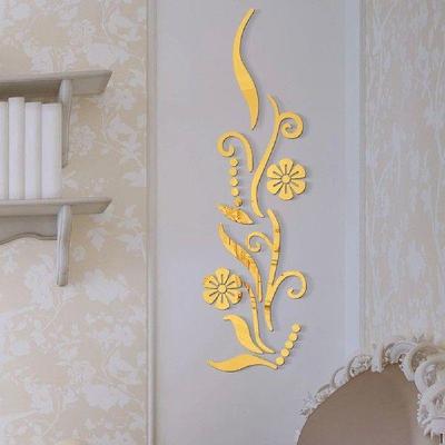 Acrylic Mirror Wall Stickers Flower Shape Strong Reflection