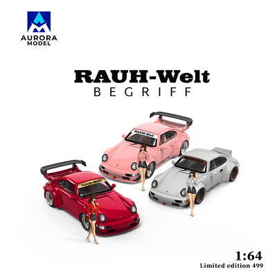 AM  1:64 保时捷RWB964 小比例合金汽车模型
