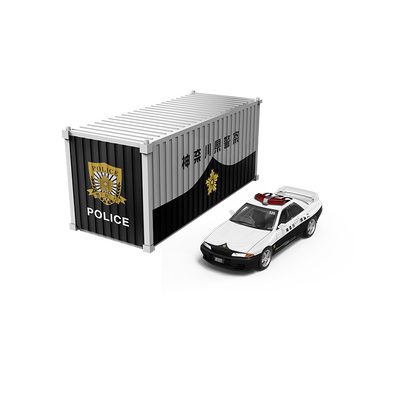 壹号站台|TM1:64 尼桑GTR R32警车套装仿真合金汽车模型摆件