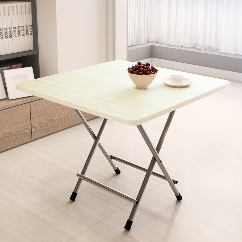 桌子折叠桌餐桌家用4人小桌子吃饭简易2人宿舍便携式可折叠小方桌_虎窝淘