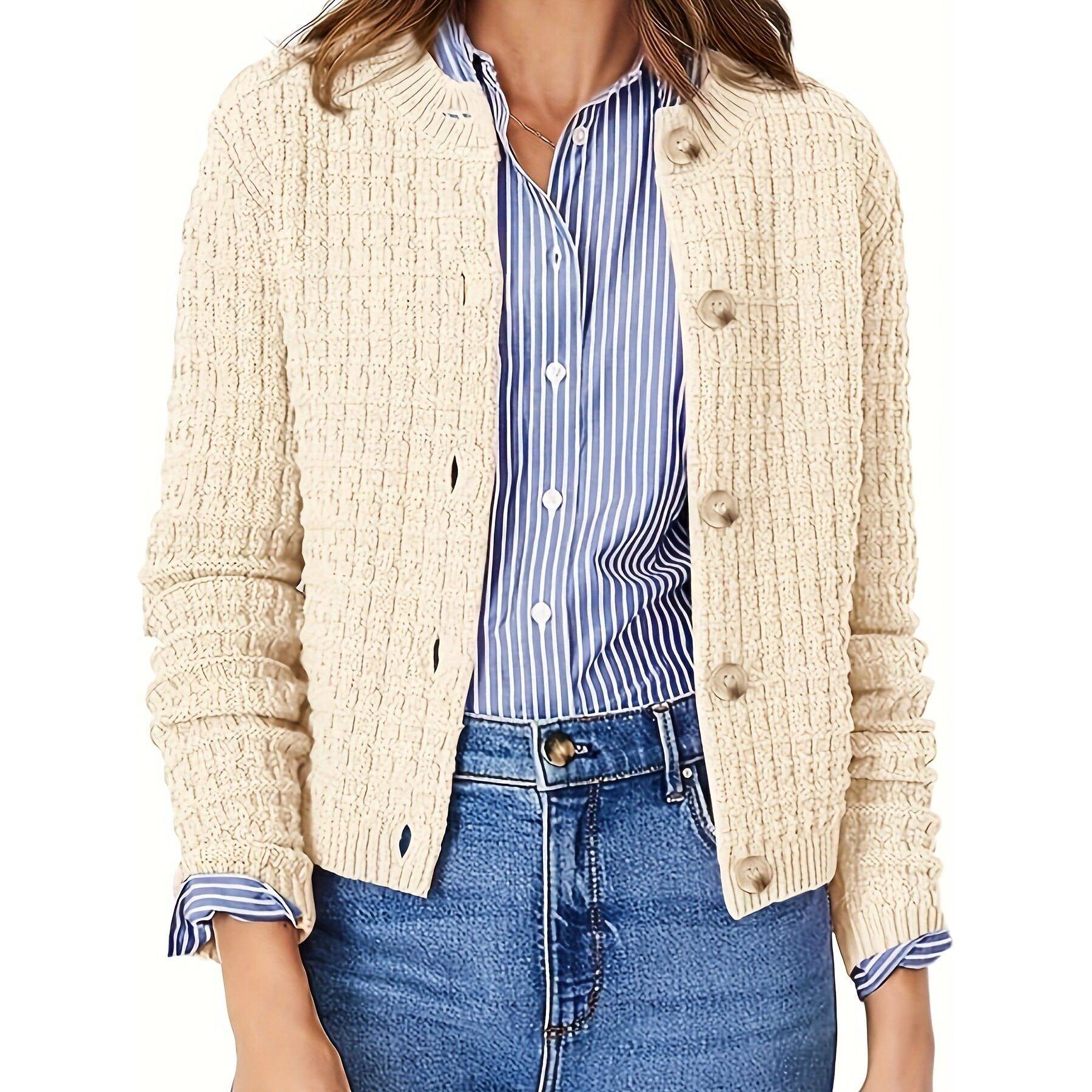 H 17500 Women's Round Neck Cardigan 圆领针织开衫