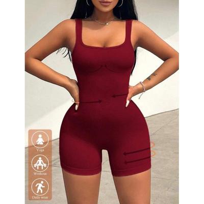 S 10584 跨境速卖通外贸款代发新款纯色无袖紧身连体裤