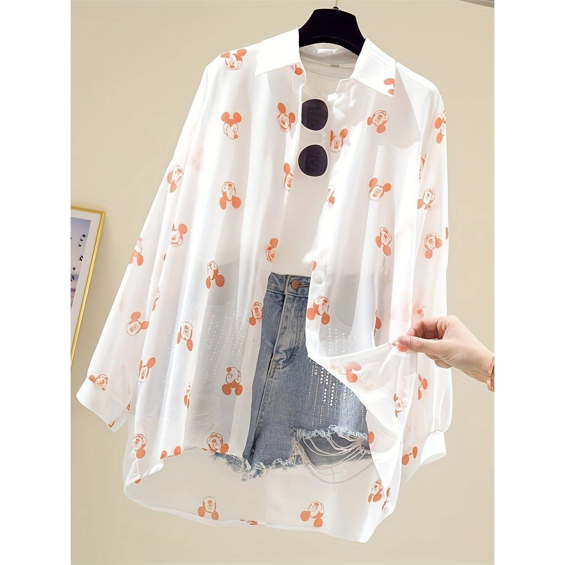 F 11763 Mickey Print Sun Protection Shirt 米奇防晒衣