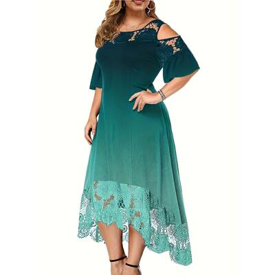 I 11455 Women's plus size off-shoulder dress 女士大码露肩连