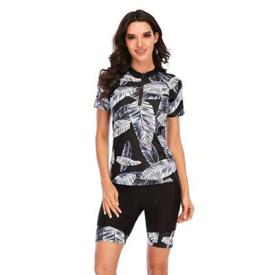 I 12622 Sexy Surfing Short Sleeve Swimsuit 性感分体泳衣