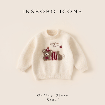 INSbobo儿童套头卡通图案毛衣