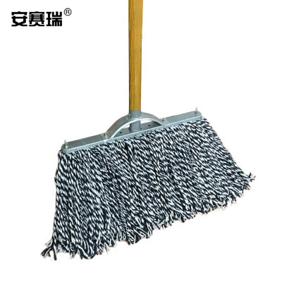 安赛瑞 木杆拖把 老式墩布尘推棉线工厂物业吸水拖布可悬挂700569