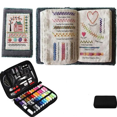 新品Stitch Book刺绣书针线活书针线活页书亚麻DIY 针法书