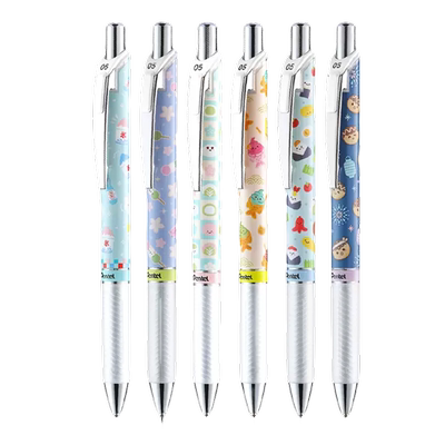 【25新品】日本Pentel派通kawaii萌趣BLN75限定中性笔像素风按压黑笔0.5半针管速干大容量笔芯学生刷题笔