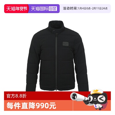 【自营】EMPORIO ARMANI/阿玛尼男士25年logo皮标立领拉链羽绒服