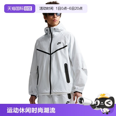 【自营】NIKE耐克男外套跑步休闲运动训练梭织连帽夹克IU7635-101