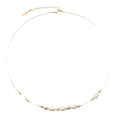 GlamEver流光珍珠项链设计感颈链