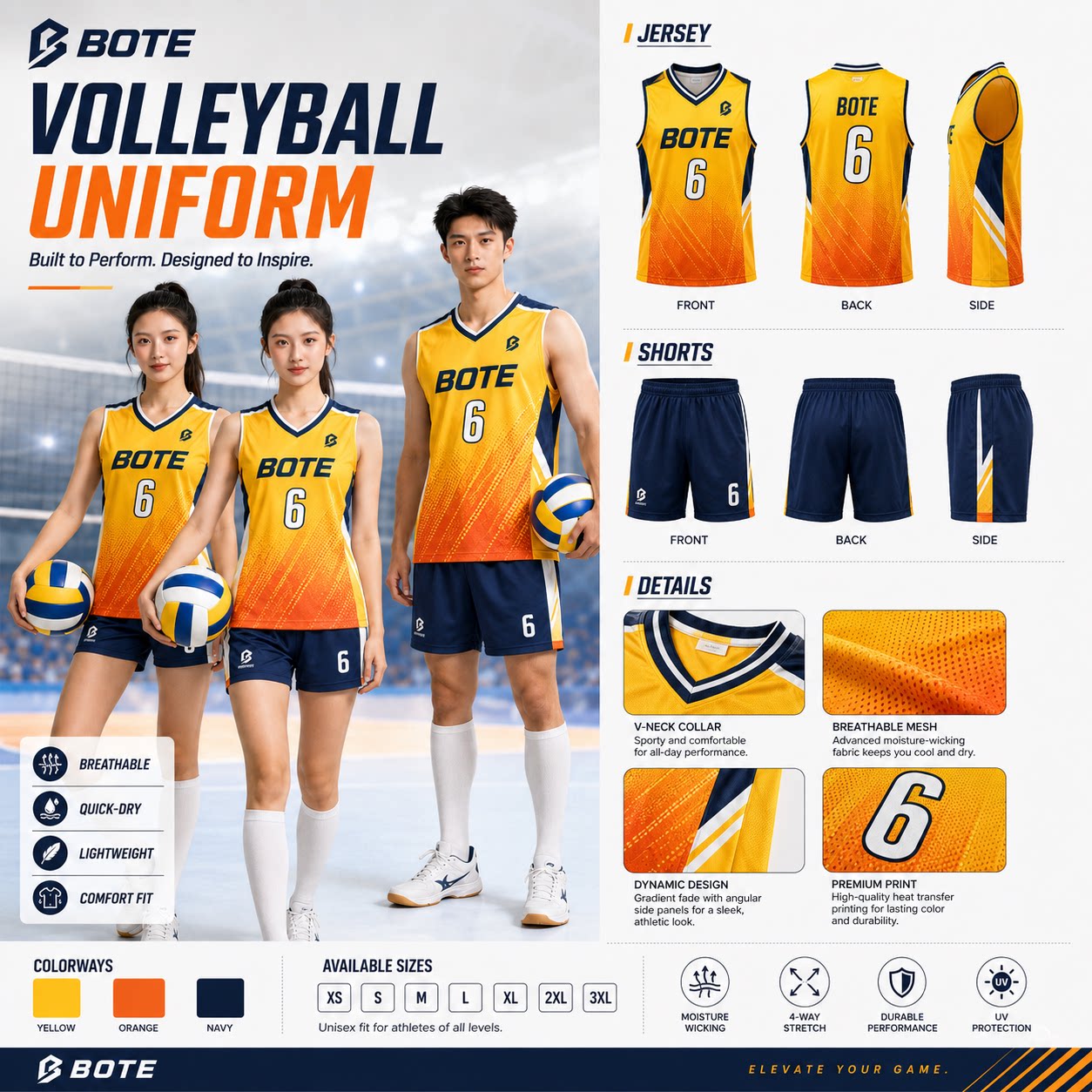 2026新款排球服套装定制男女款大学生球队队服比赛训练服速干球衣