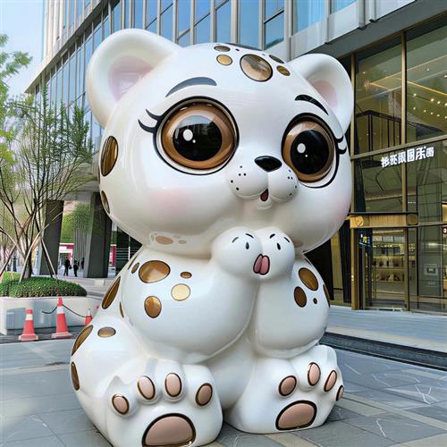 玻璃钢大型雕塑可爱猫户外景观美陈装置艺术品公园绿地景观雕塑