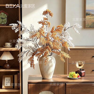 仿真绿植仿真油画枯枝雾凇诧寂风氛围感室内玄关装饰场景拍摄道具