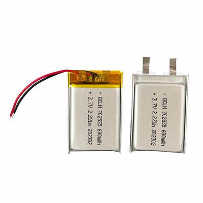 厂家直供QCLN702535聚合物锂电池600mAh可充电池3.7V适用数码产品