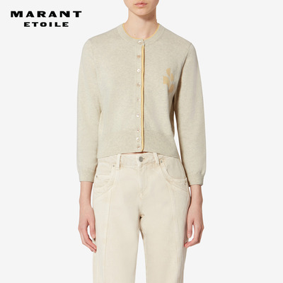 MARANT ETOILE2026春夏新款LONA 女式修身棉羊毛混纺针织开襟衫