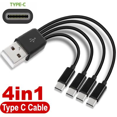 4in1 Multi Charging Cable USB Type C  Short Charger Cord