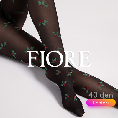 Fiore进口丝袜女款春秋波点爱心黑丝连裤袜保暖防勾性感显瘦打底