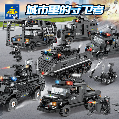 城市里的守卫者特警车拼装小颗粒