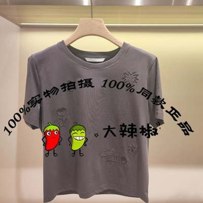 BDS2YD2528衣播女装休闲风联名航海百搭绣花圆领短袖T恤眺望远方