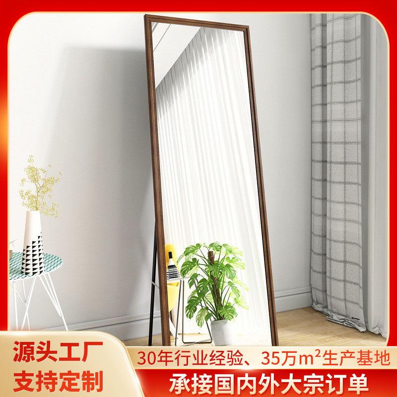 家用穿衣镜女生卧室试衣落地小户型墙上镜出租屋贴墙立式长条镜子
