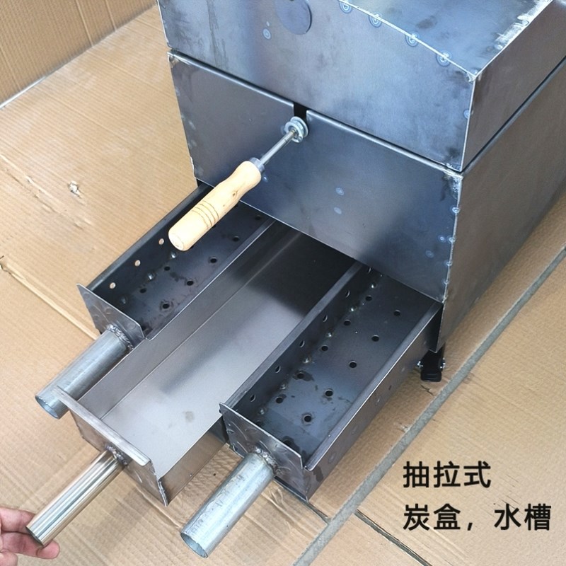 无烟全自动带盖烤羊腿o炉子电动木炭闷烤羊排架旋转碳烤鸡炉商家