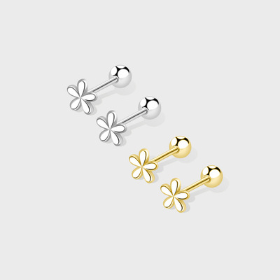 925 Silver Needle Minimalist Cute Flower Small Tragus Stud