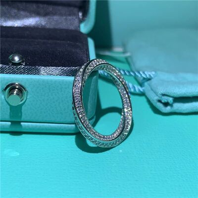 infinity ring SSterling Silver Micro pave Moissanite