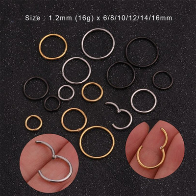 1pc 6/8/10/12/14/16mm Hoop Cartilage Earring Helix Tragus