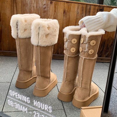 【意大利】René Vanvilla美美过冬?厚底4cm 加绒加厚毛毛雪地靴