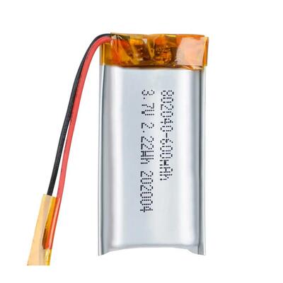 聚合物锂电池802040 3.7V 600mAh补水仪 按摩仪三元软包锂电池